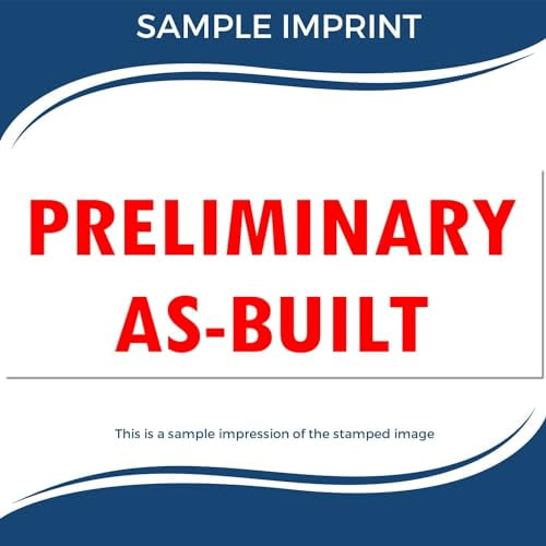 Draft Stamp, Red Ink Self-Inking Preliminary As-Built Stamp, 1/2 x 1-1/ ...