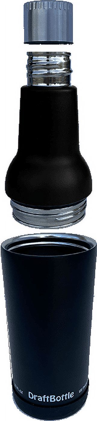 DraftBottle Black Stainless Steel Powder Coated Insulated Re-Usable ...