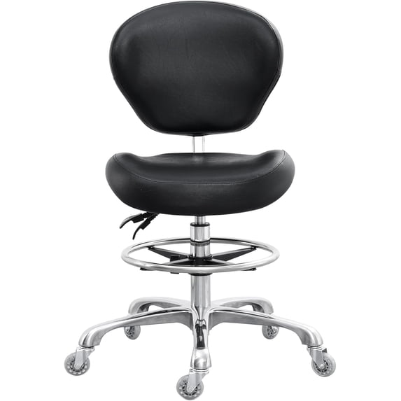 Drafting Chair Adjustable Tall Shop Stool Rolling Stool with Back ...