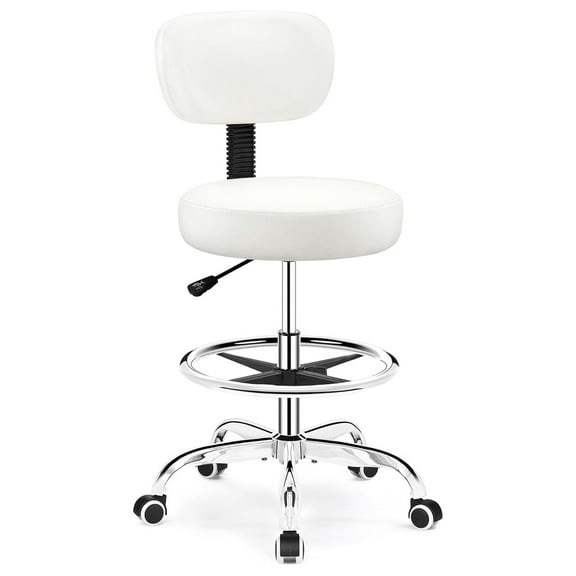 SPECSTAR Adjustable Rolling Garage Stool with Tool Tray, 360° Swivel ...