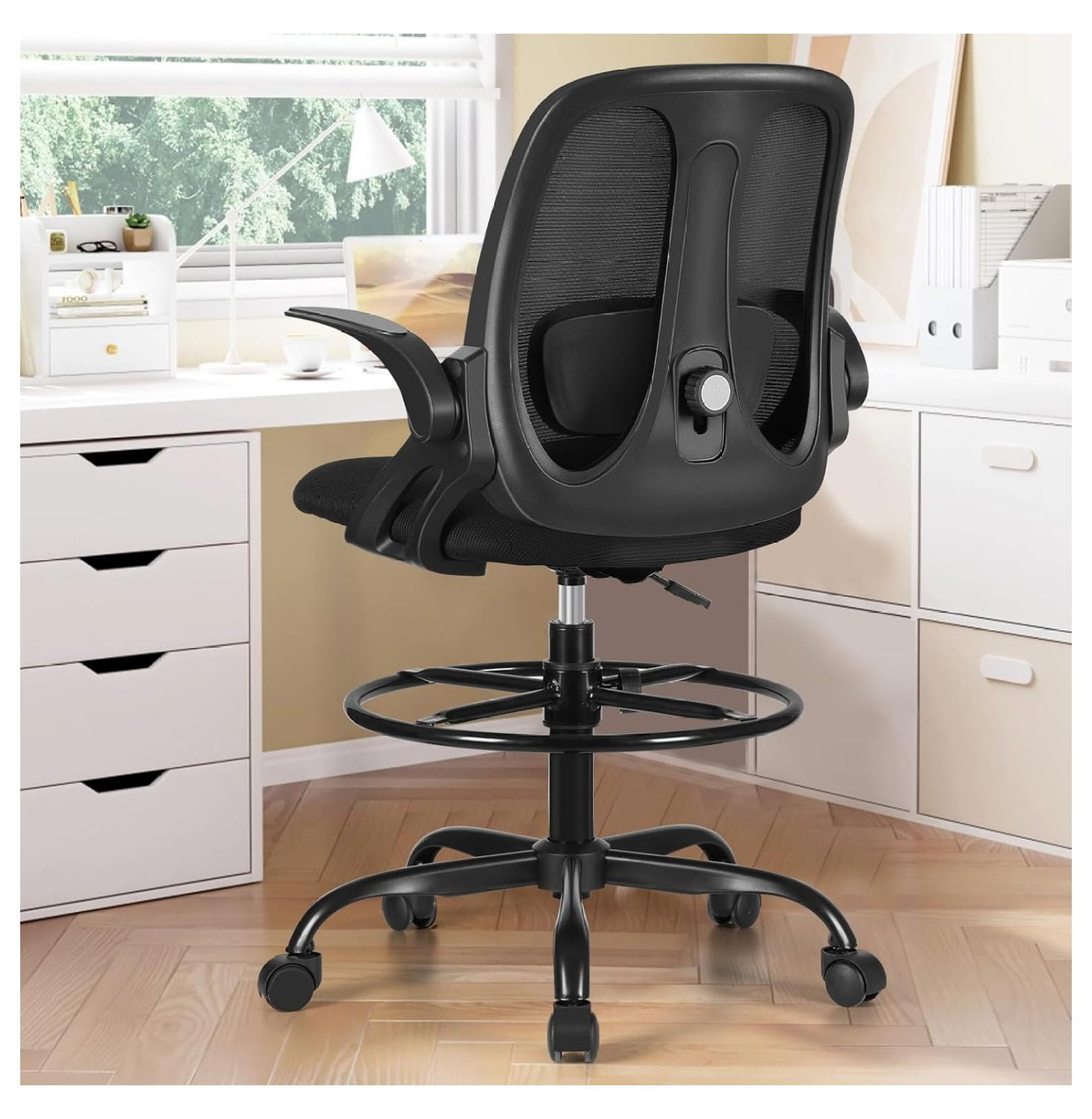 Drafting Chair Tall Ergonomic Office Chair with Adjustable Lumbar ...