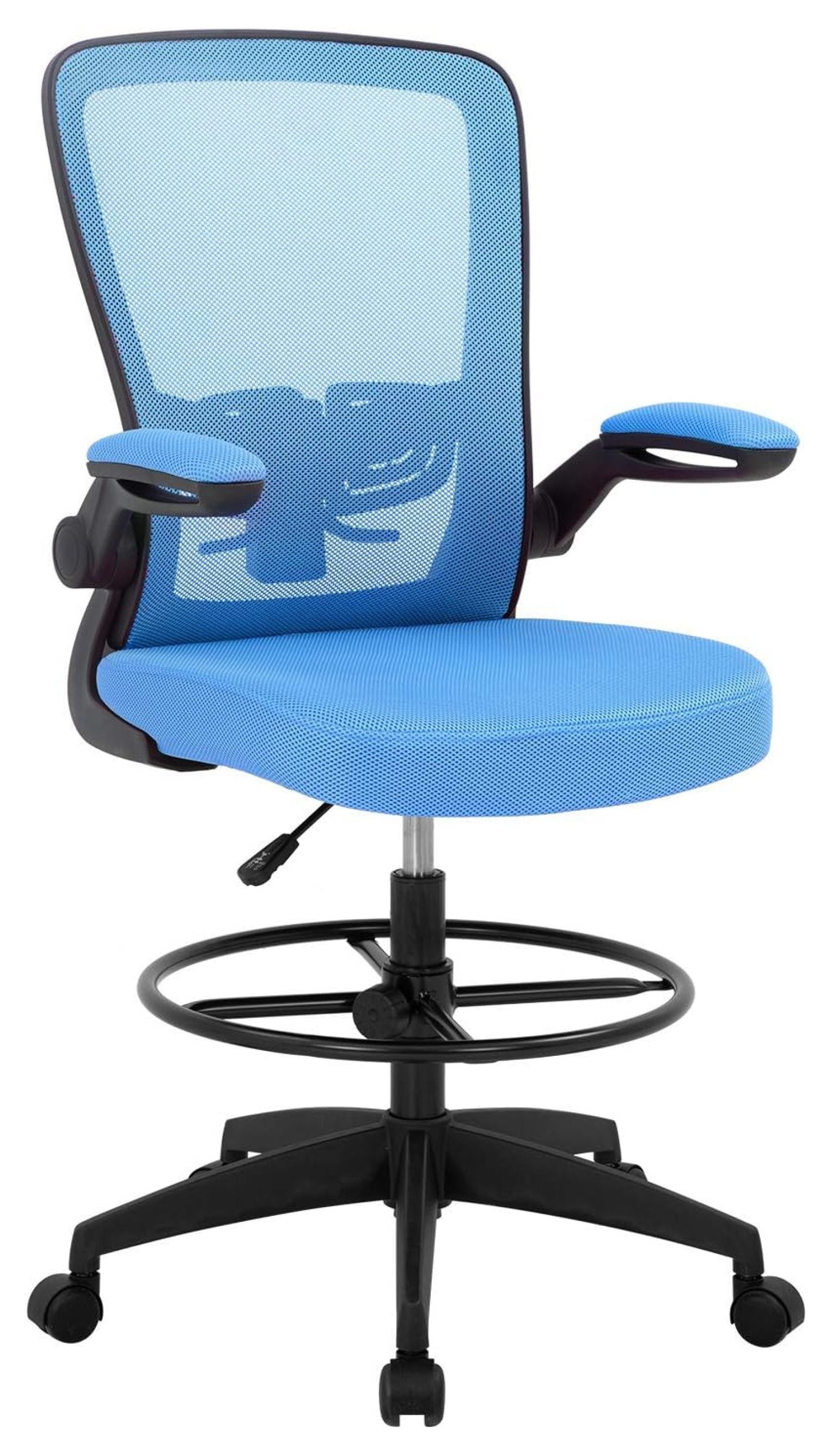 Drafting Chair Tall Office Chair Adjustable Height with Lumbar Support ...