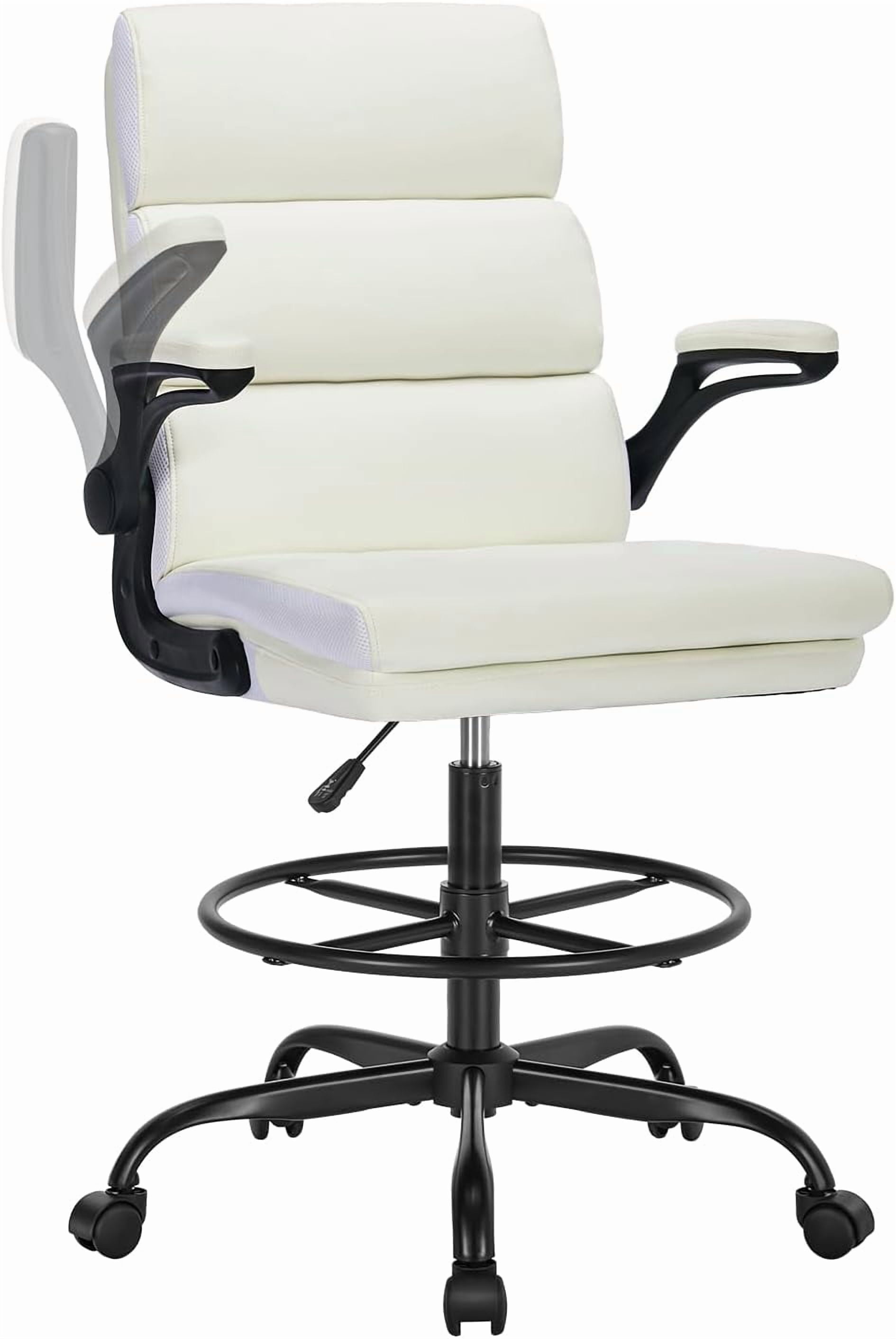 Drafting Chair Tall Office Chair with Padded Flip-up Armrests Executive ...