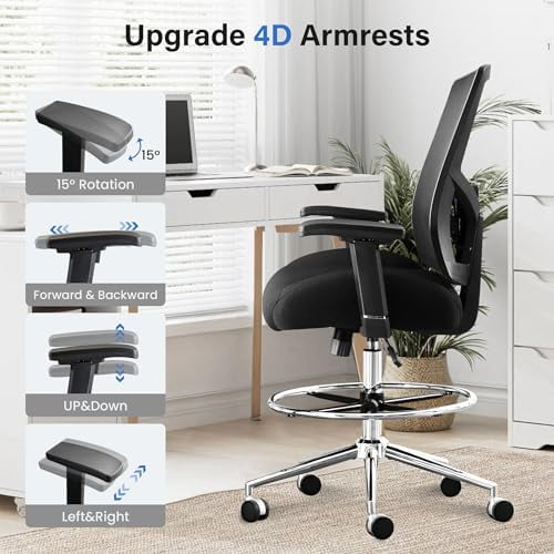 Drafting Chair Tall Office Chair for Standing Desk,400 lbs, Extra Wide ...