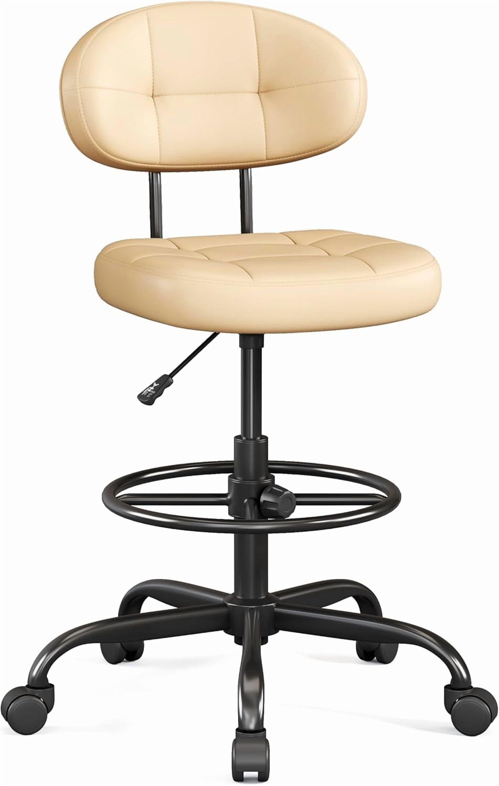 Drafting Chair Without Arms, Tall Office Chair with Footrest Ring for ...