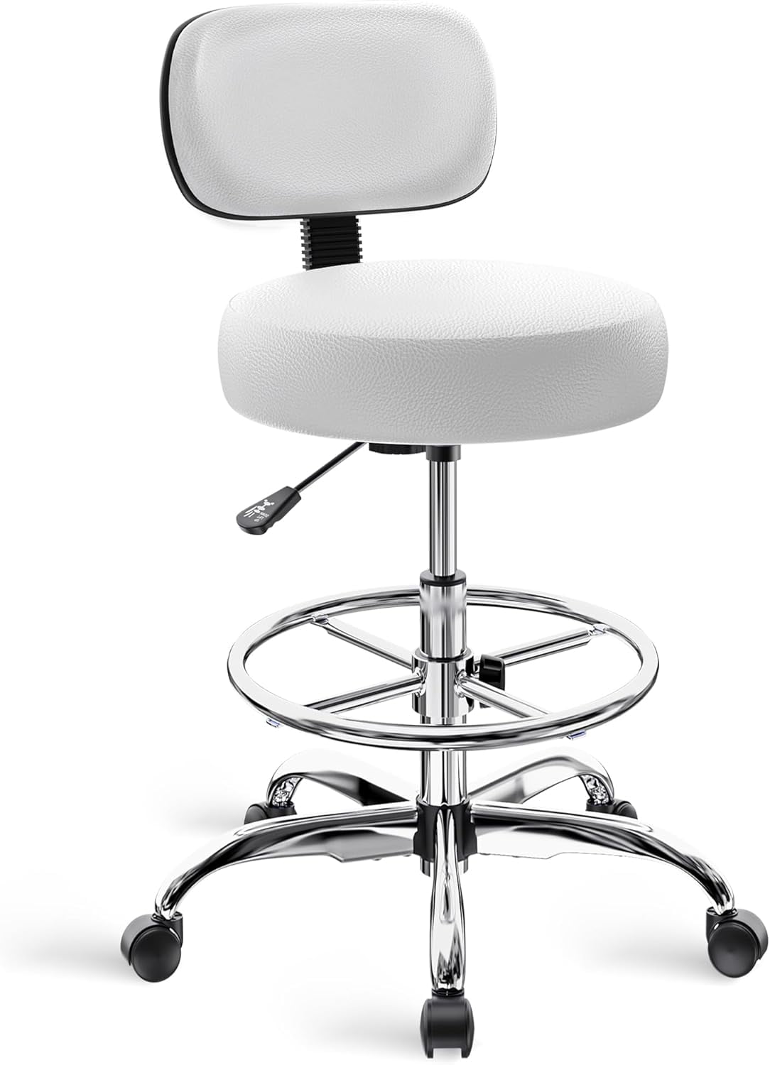 Drafting Chair with Back, Adjustable Foot Rest Rolling Stool, Multi ...
