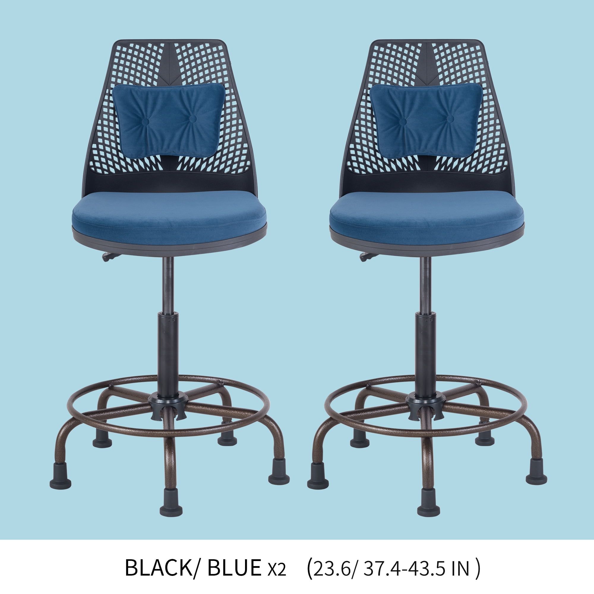 Drafting Chairs with Soft Velvet Backrest and Cushion, Counter Stool ...