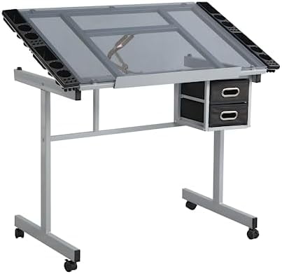 Drafting Desk, Height Adjustable Drafting Table Versatile Art Craft Artists Paintings Storage ...