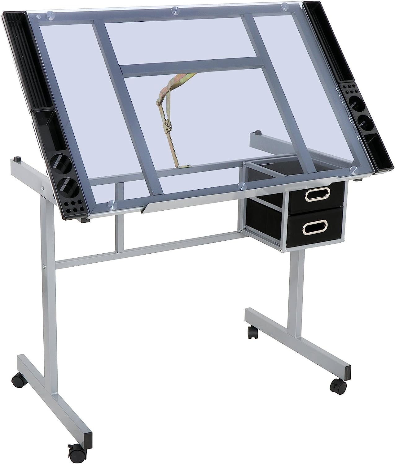 Drafting Table Adjustable Tilting , Artist Drawing Desk with Slide ...