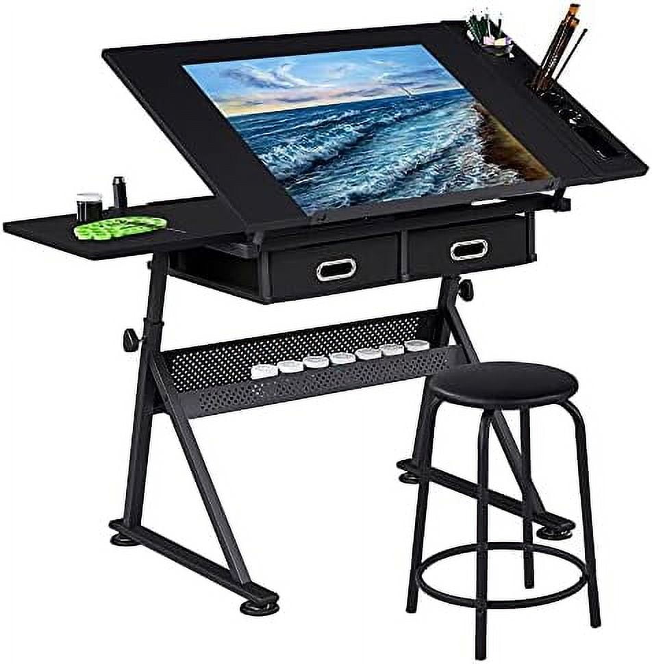 Drafting Table Desk Drawing Table with Wooden Art Desk for Adults ...