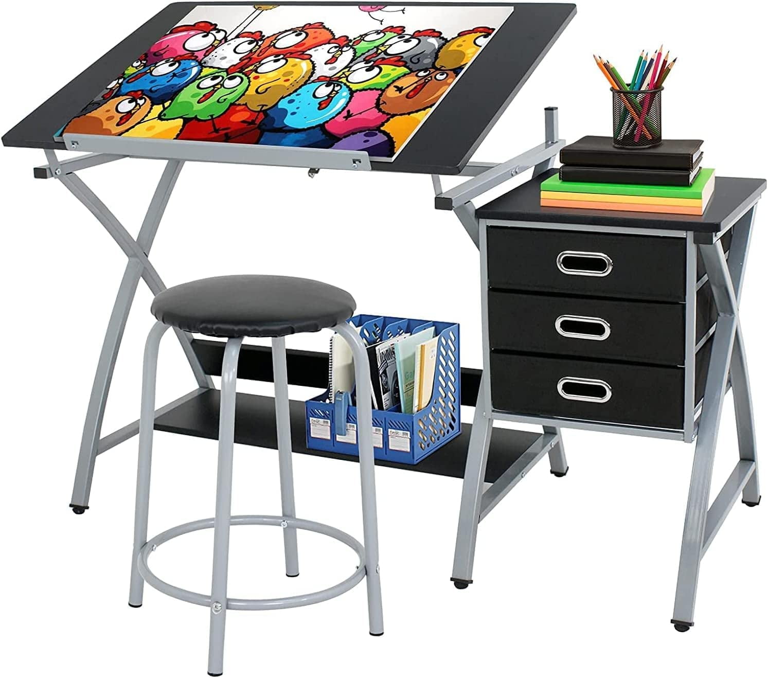 Drafting Table Drawing Desk Art Craft Adjustable Tabletop Craft Table w ...