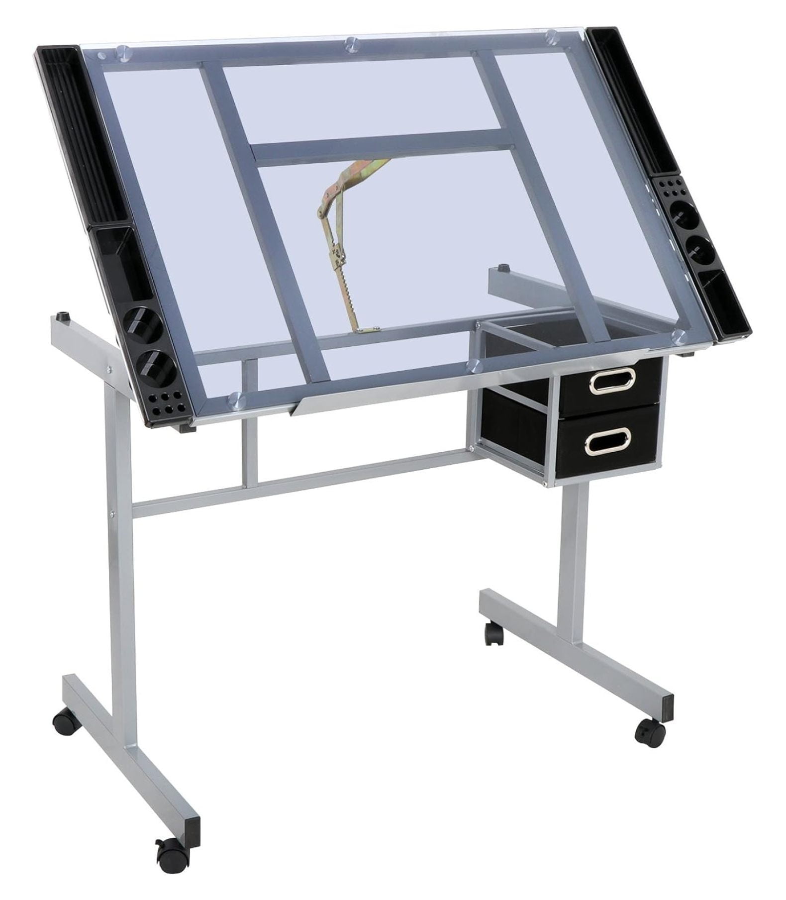 Drafting Table, Height Adjustable Artist Desk with Slide Storage ...