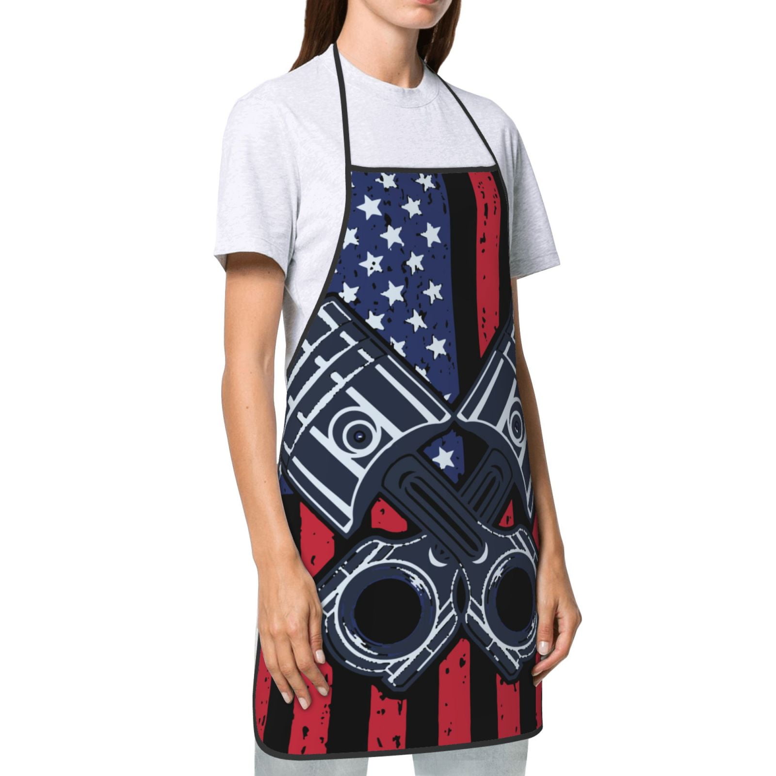 Drag Car Racing Usa Flag Design Kitchen Aprons For Men & Women, Soft ...