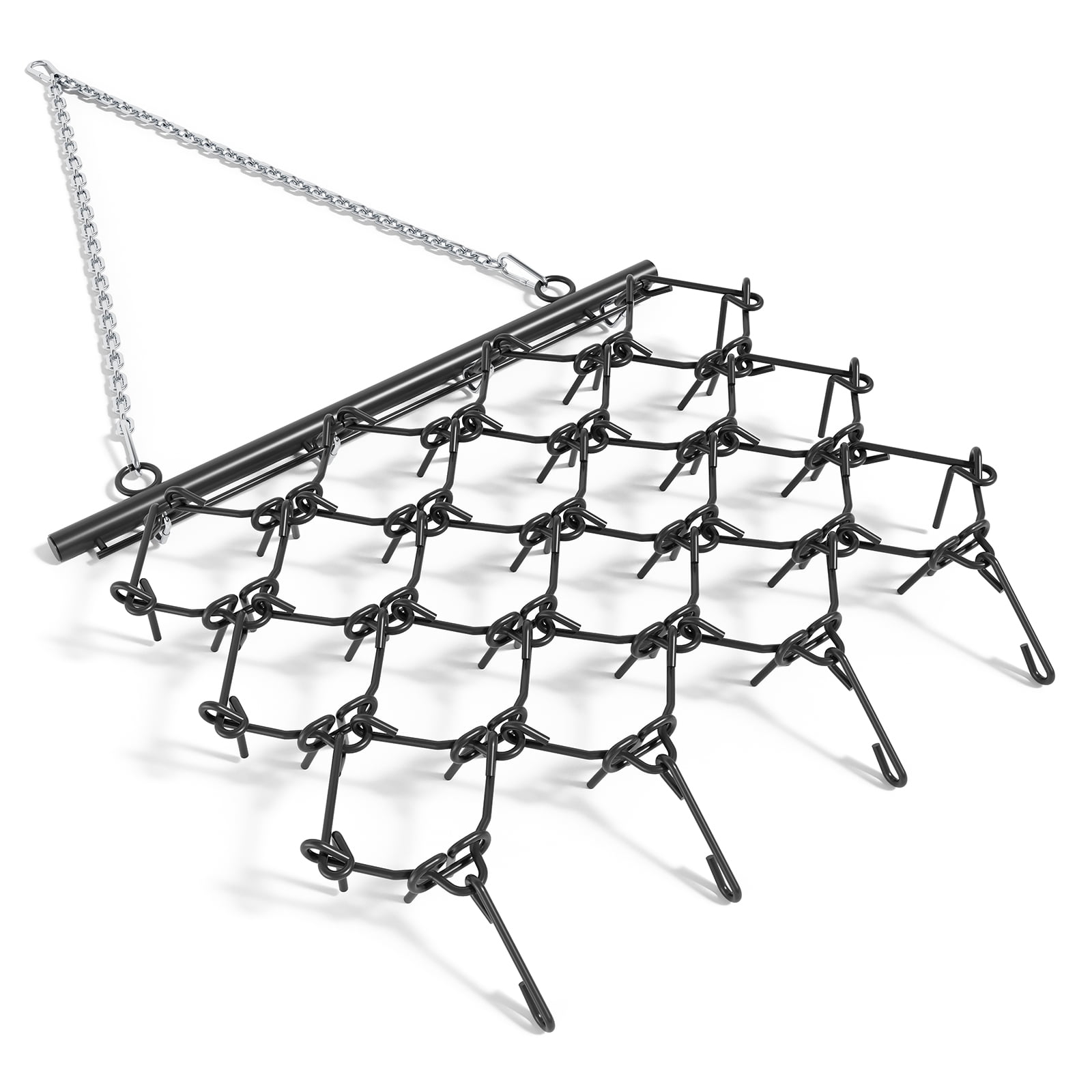 Drag Harrow, 4 ft x 4 ft Durable Chain Harrow with Sharp Teeth ...