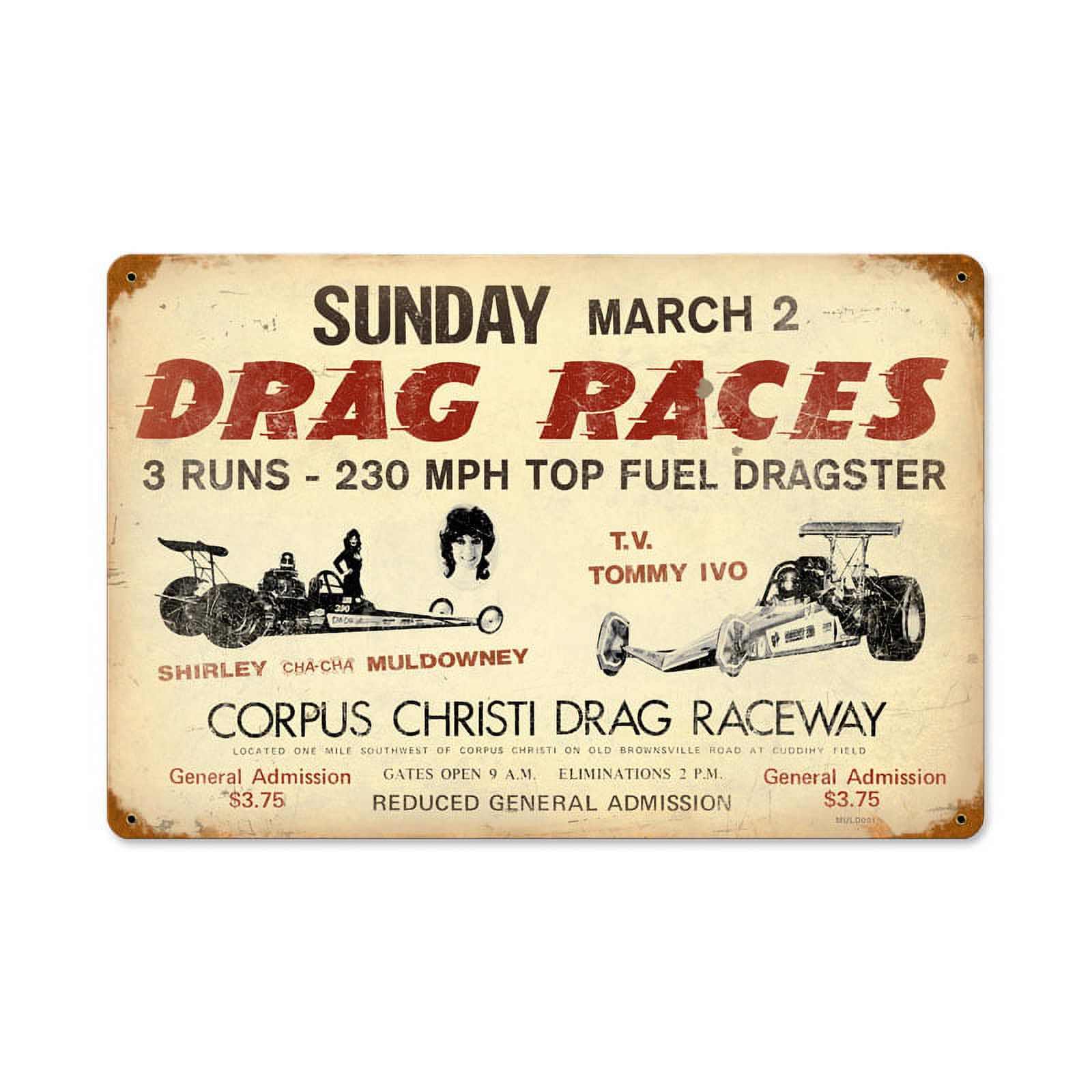 Drag Races Vintage Sign “Made in the USA with heavy gauge steel ...