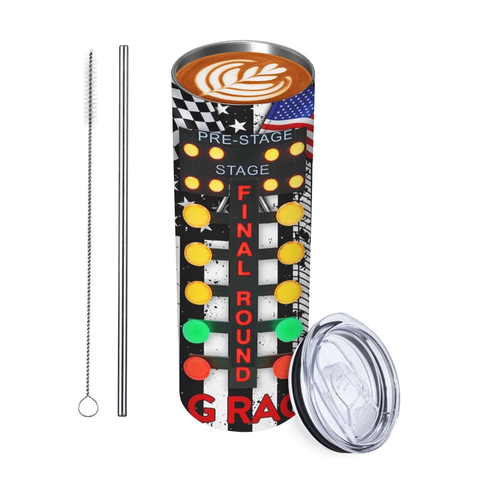Drag Racing 20oz Coffee Mug Cup,Stainless Steel Thermos Water Bottle ...