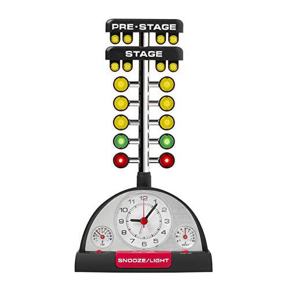 Drag Racing Alarm Clock with Thermometer, Humidity Gauge and Starting ...
