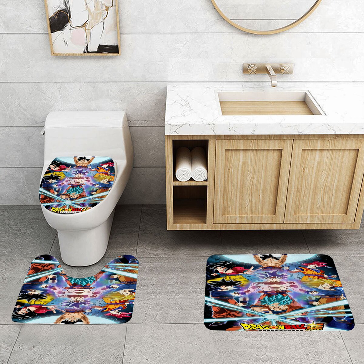 Dragon AND Ball floor mat and toilet set is durable, machine washable ...