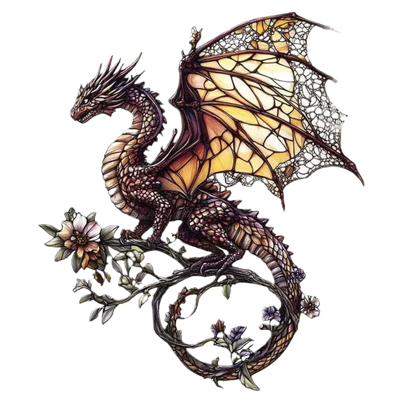 Dragon Acrylic 2D Window Hanging, Fantasy-Themed Decor, Ideal Gift for ...