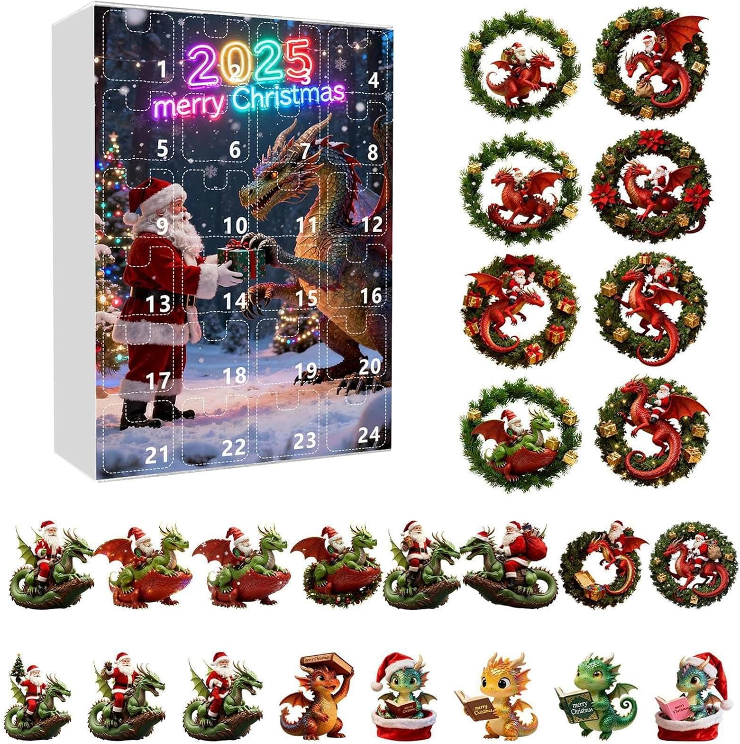 Dragon Advent Calendar 2025 - 24 Days of 2D Acrylic Ornament Countdown ...