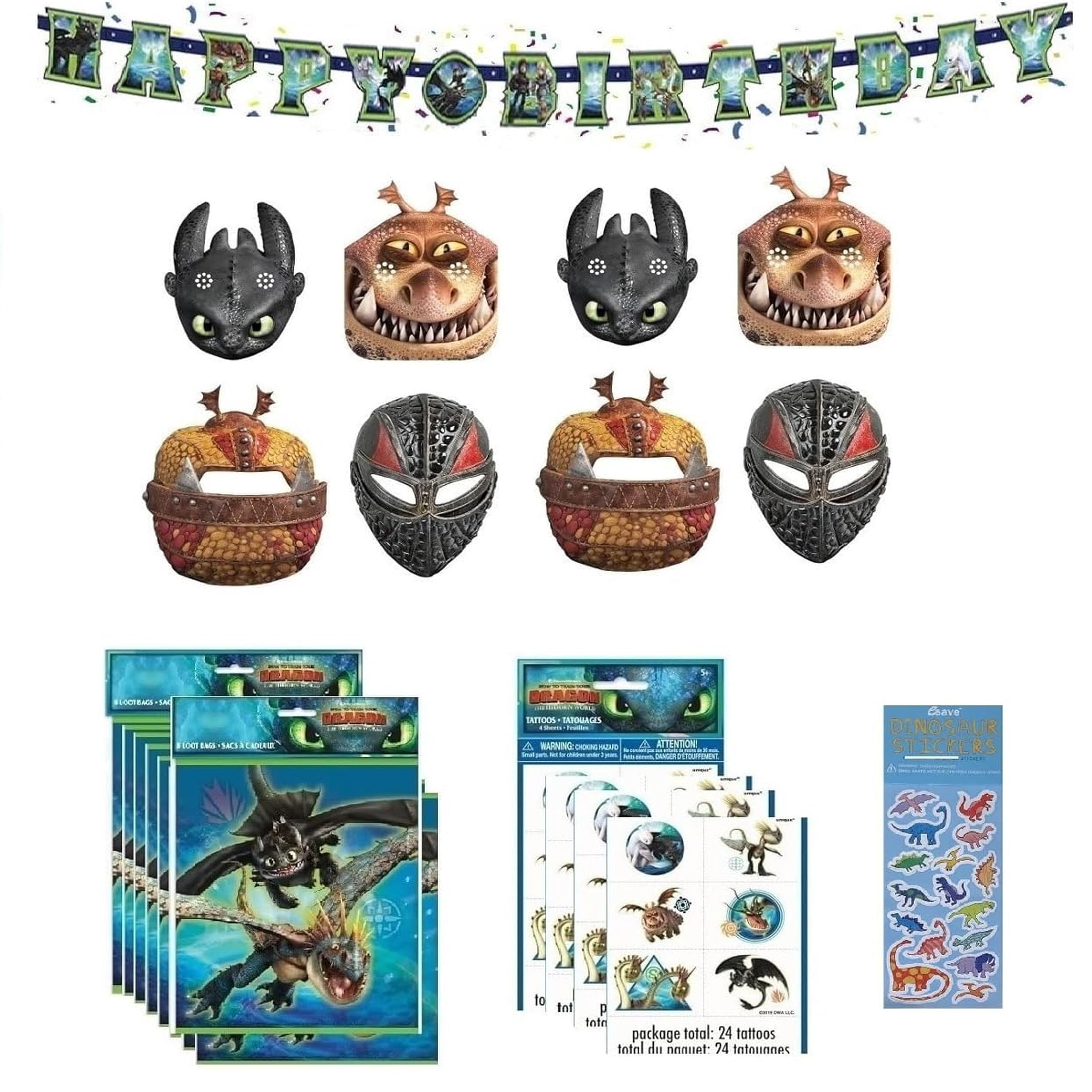 Dragon Adventure Party Pack - Loot Bags, Party Paper, Plates, Happy ...