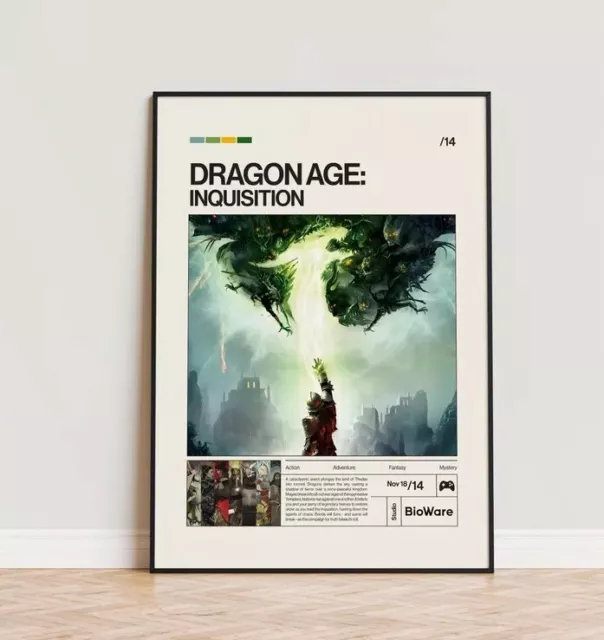 Dragon Age Inquisition Poster, Video Game Poster, Minimalist Game Print ...