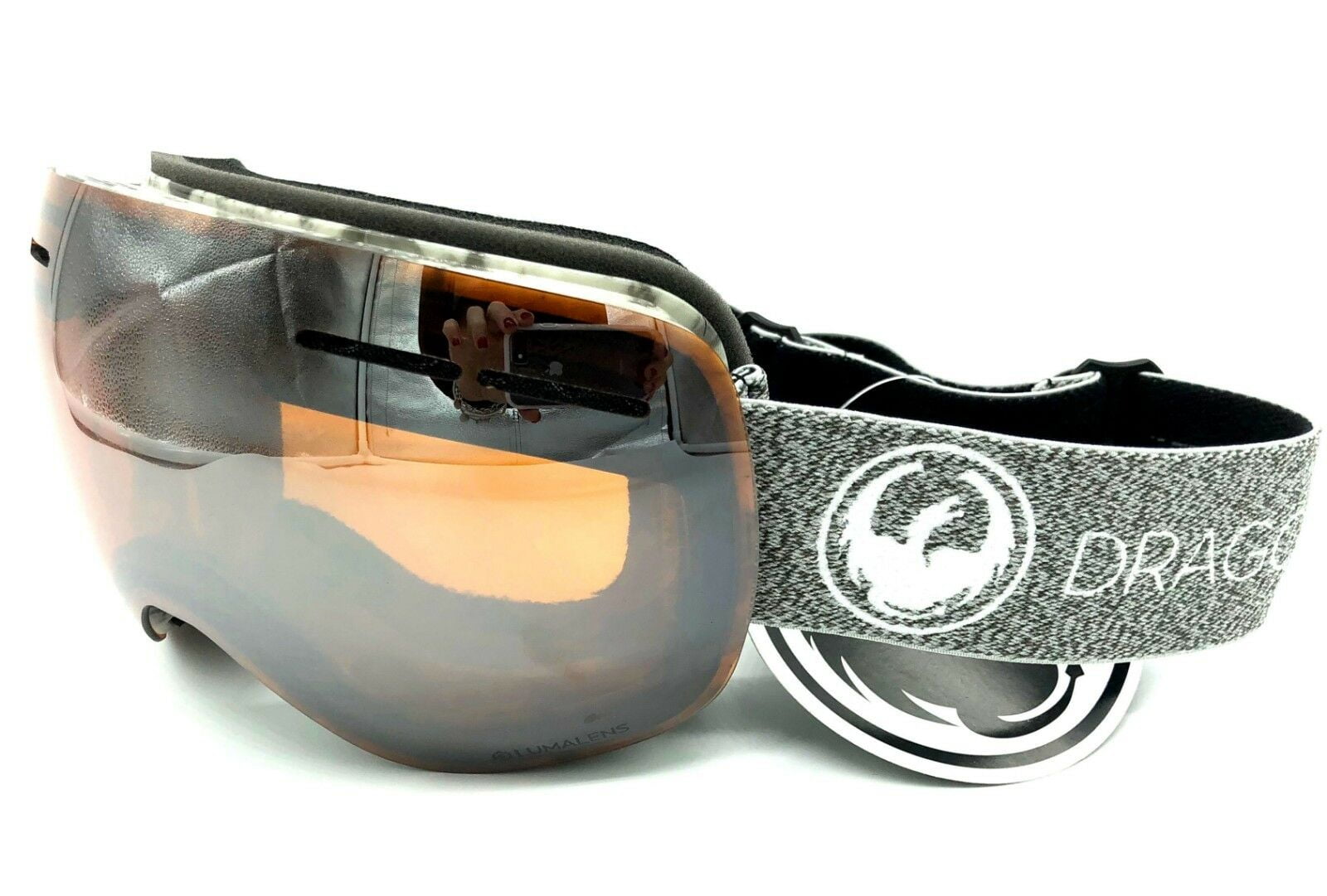 Dragon Alliance "X1" SN-17064 Mill Lumalens Silver Ion+1 Dk Smoke Snow ...