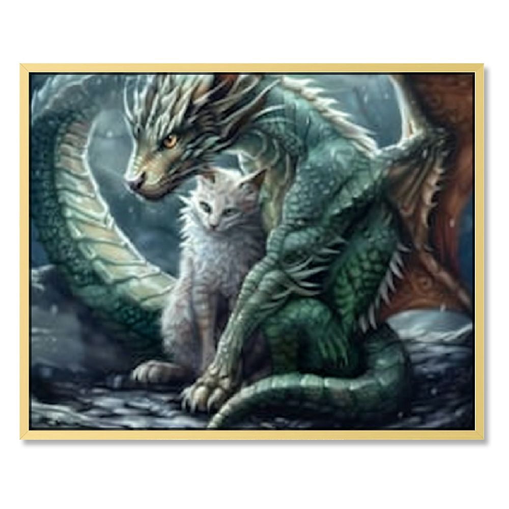 Dragon And Cuddling Snowflake Science Poster Canvas Wall Art Posters ...