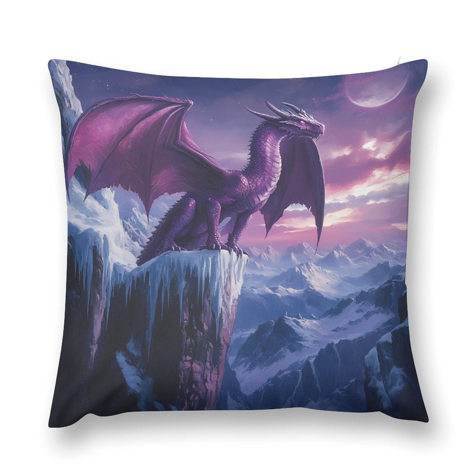 Dragon And Moon Throw Pillow Cases Plush Pillow Cover Decorative ...