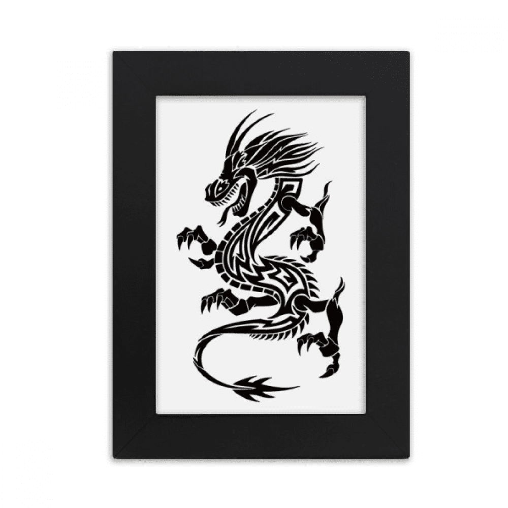 Dragon Animal Art Grain Outline Desktop Photo Frame Picture Display Art ...