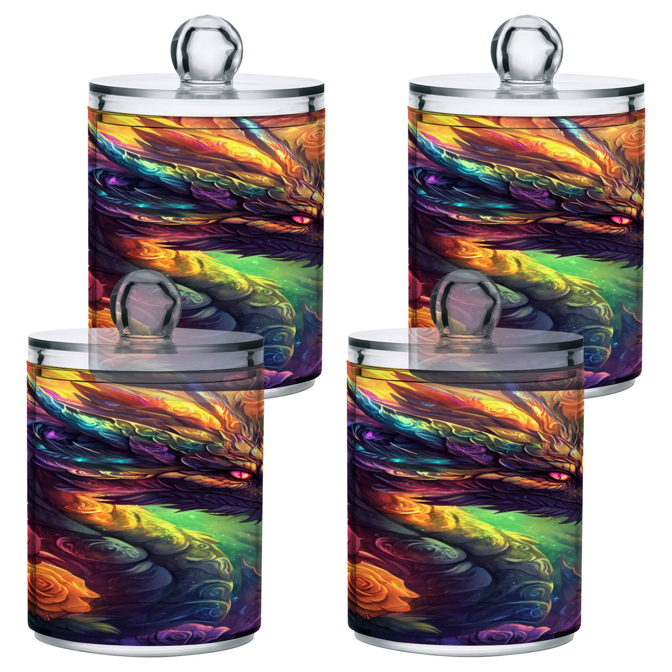 Dragon Around by Roses Translucent Plastic Cans Storage Canisters with ...