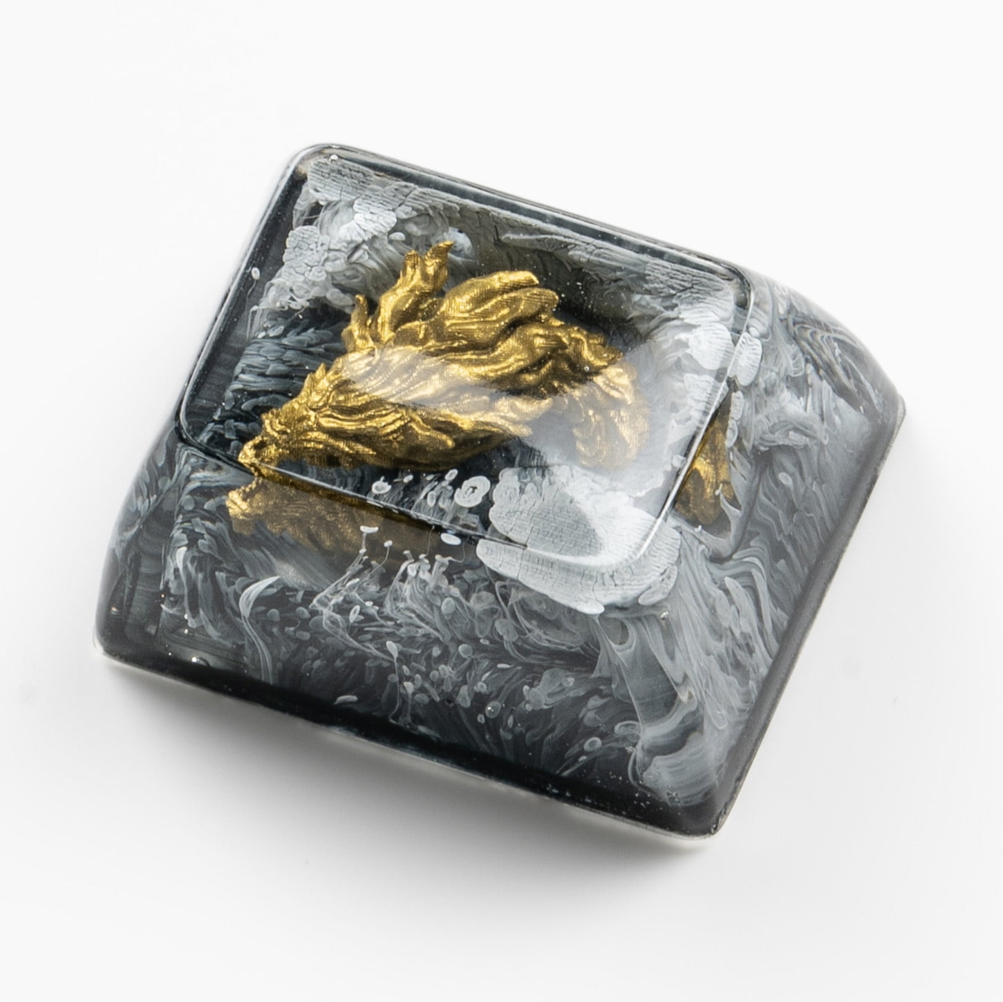 Dragon Artisan Keycaps for Mechanical Keyboard, Black & Gold Resin ...