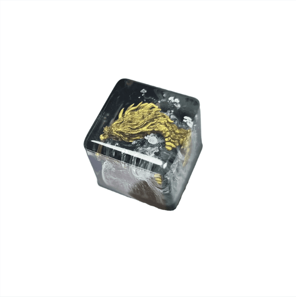 Dragon Artisan Keycaps for Mechanical Keyboard, Black & Gold Resin ...