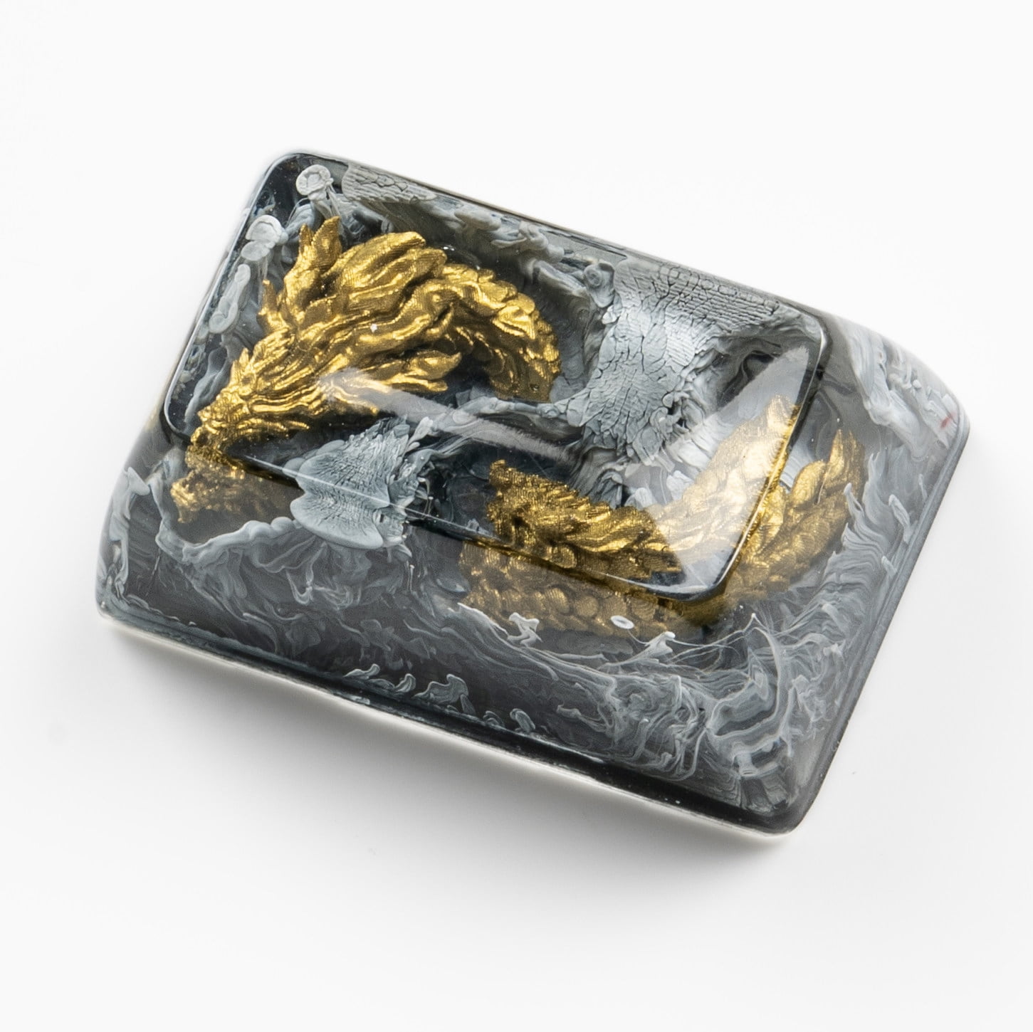 Dragon Artisan Keycaps for Mechanical Keyboard, Black & Gold Resin ...