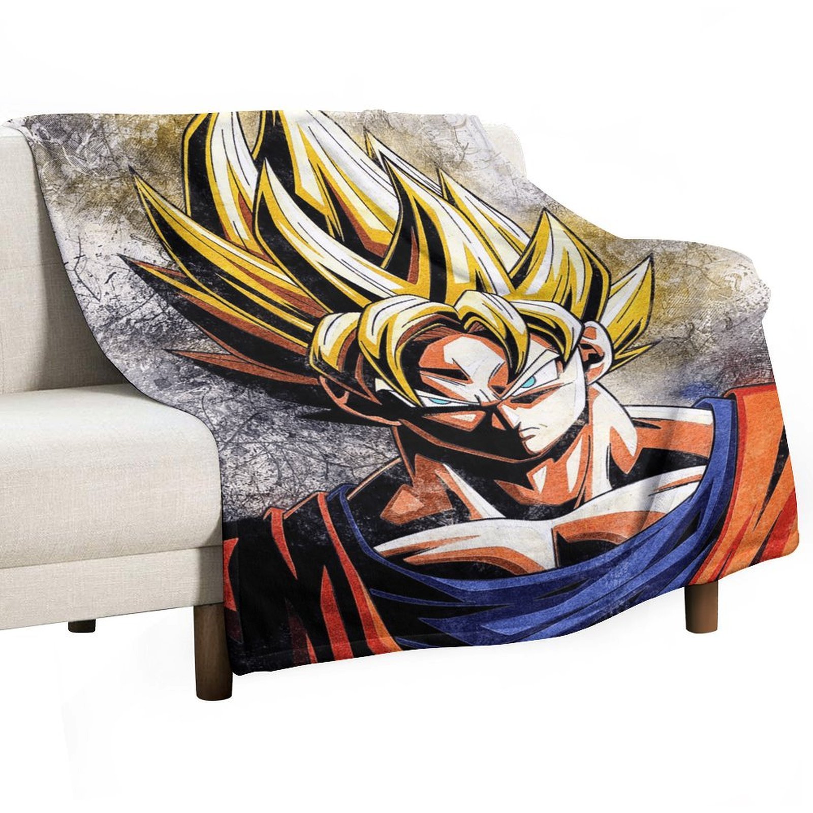 Dragon Ball Anime Poster Super Saiyan Son Goku Luxury Flannel Blanket ...