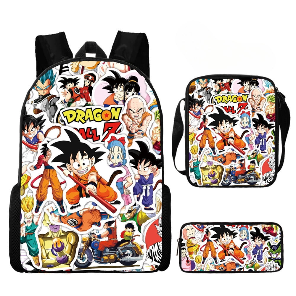 Dragon Ball Backpack | Black & Orange Rucksack with Adjustable Straps ...