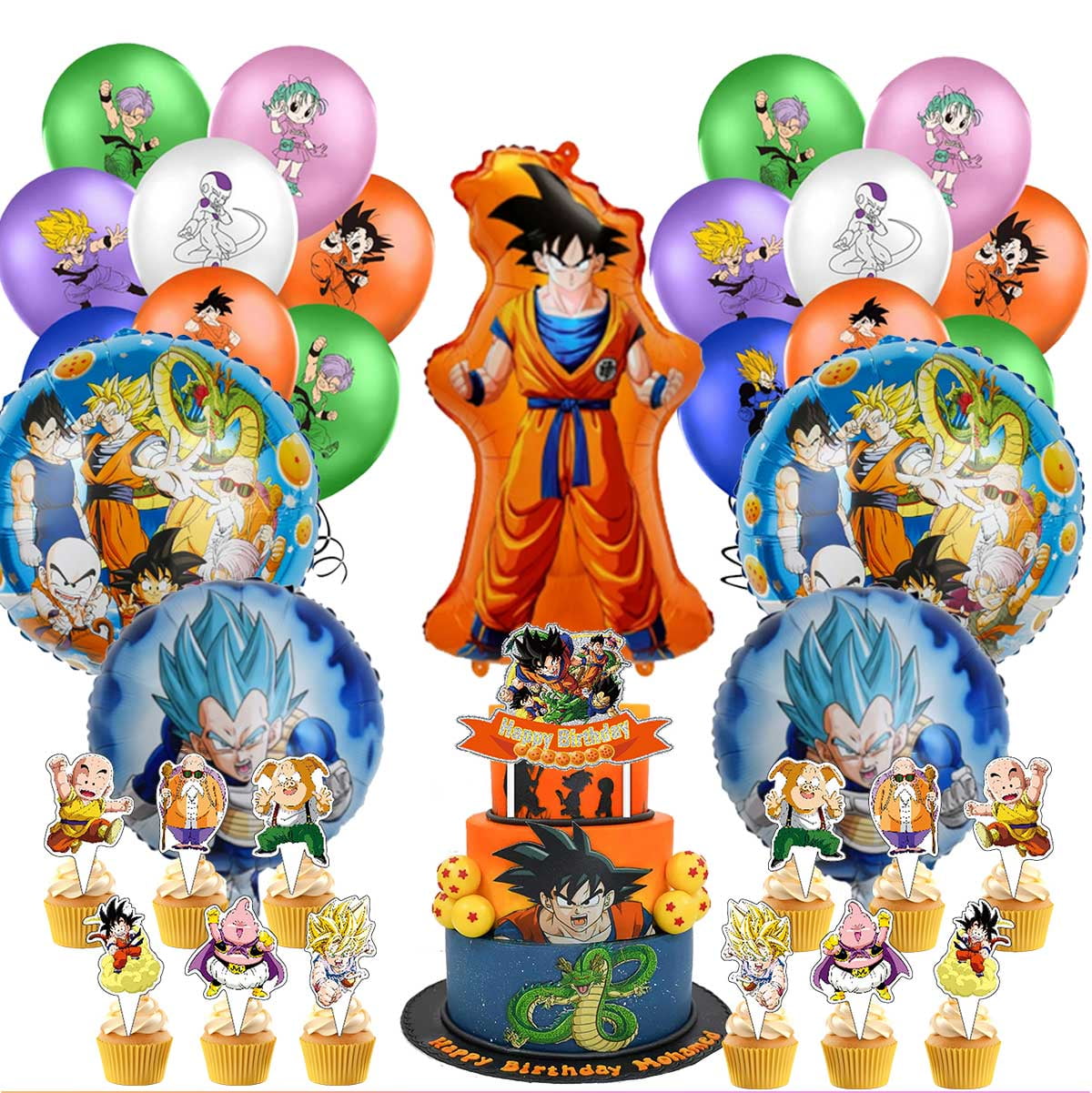 Dragon Ball Balloons Cake Topper Party Supplies Birthday Set ...