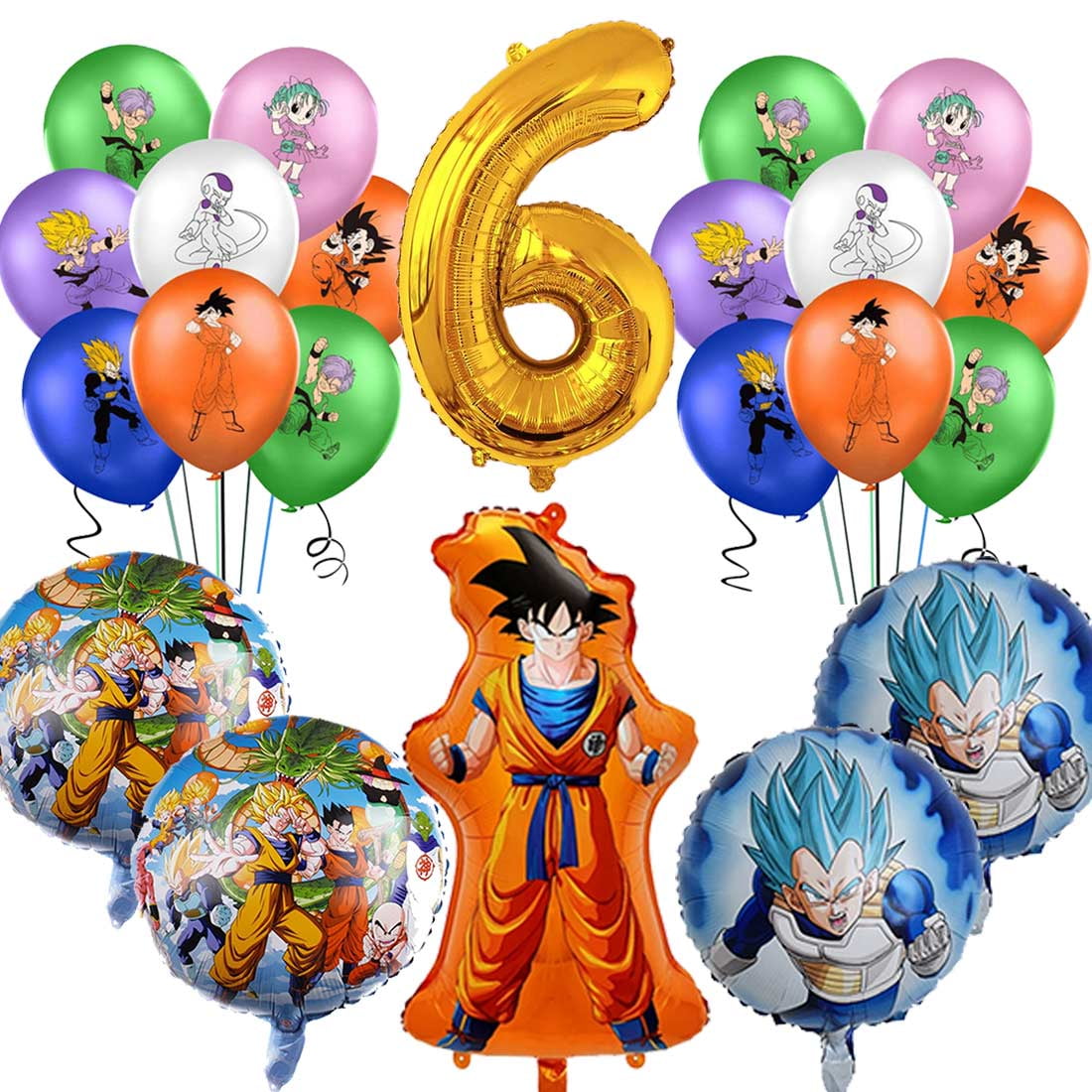 Dragon Ball Balloons Party Supplies 6th Big Number Decorations Decor ...