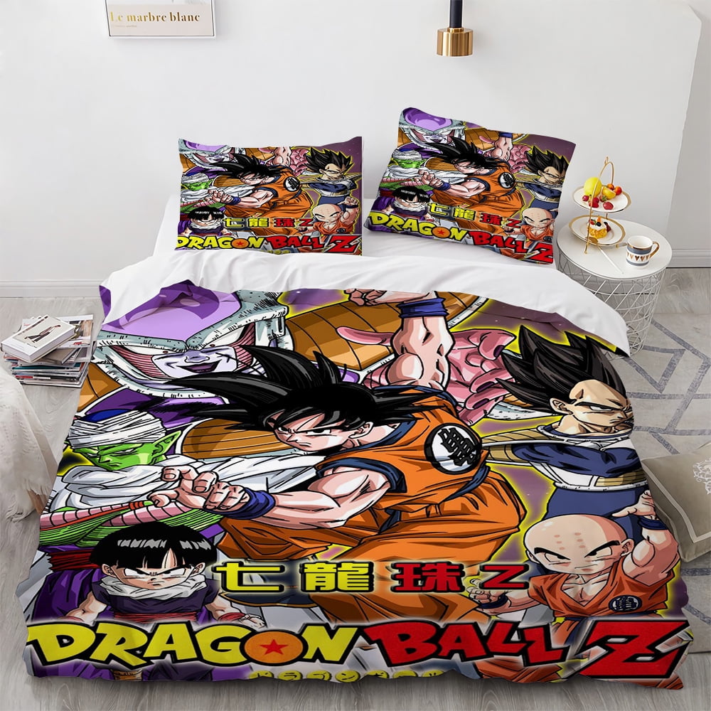 Dragon Ball Bedding 3 Set Vibrant Full-Color Anime Design with Dragon ...