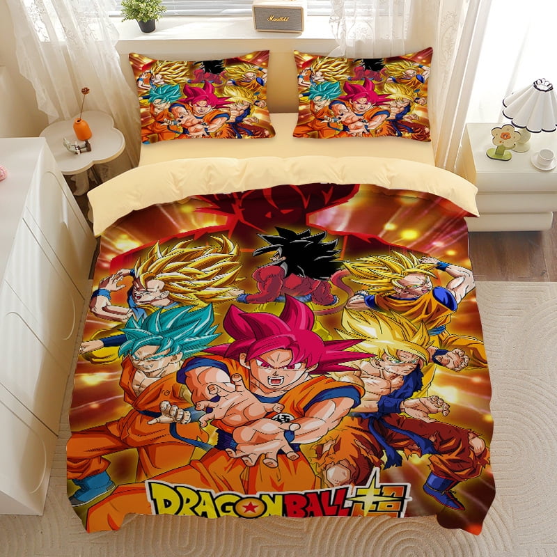 Dragon Ball Bedding 3 Set Vibrant Full-Color Anime Design with Dragon ...