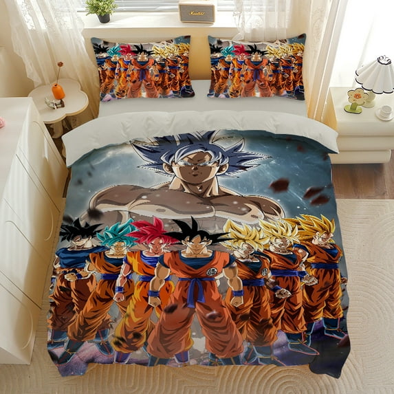Dragon Ball Bedding 3 Set Vibrant Full-Color Anime Design with Dragon ...