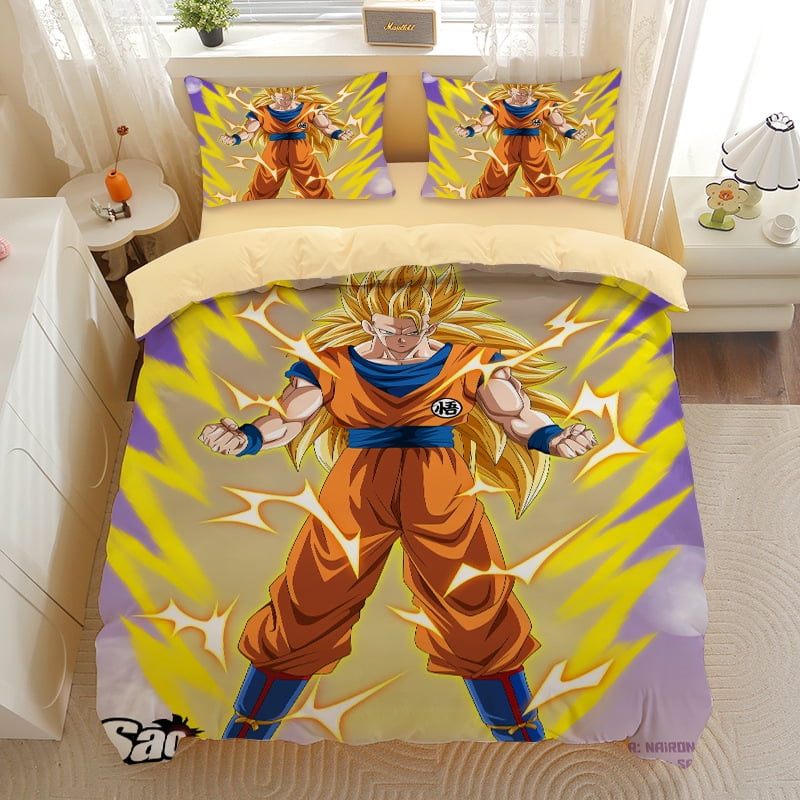 Dragon Ball Bedding 3 Set Vibrant Full-Color Anime Design with Dragon ...