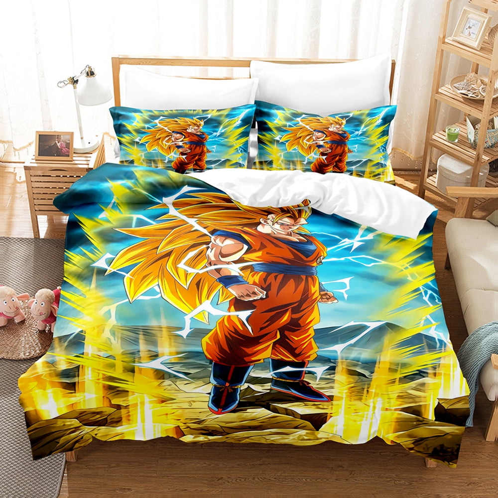 Dragon Ball Bedding 3 Set Vibrant Full-Color Anime Design with Dragon ...