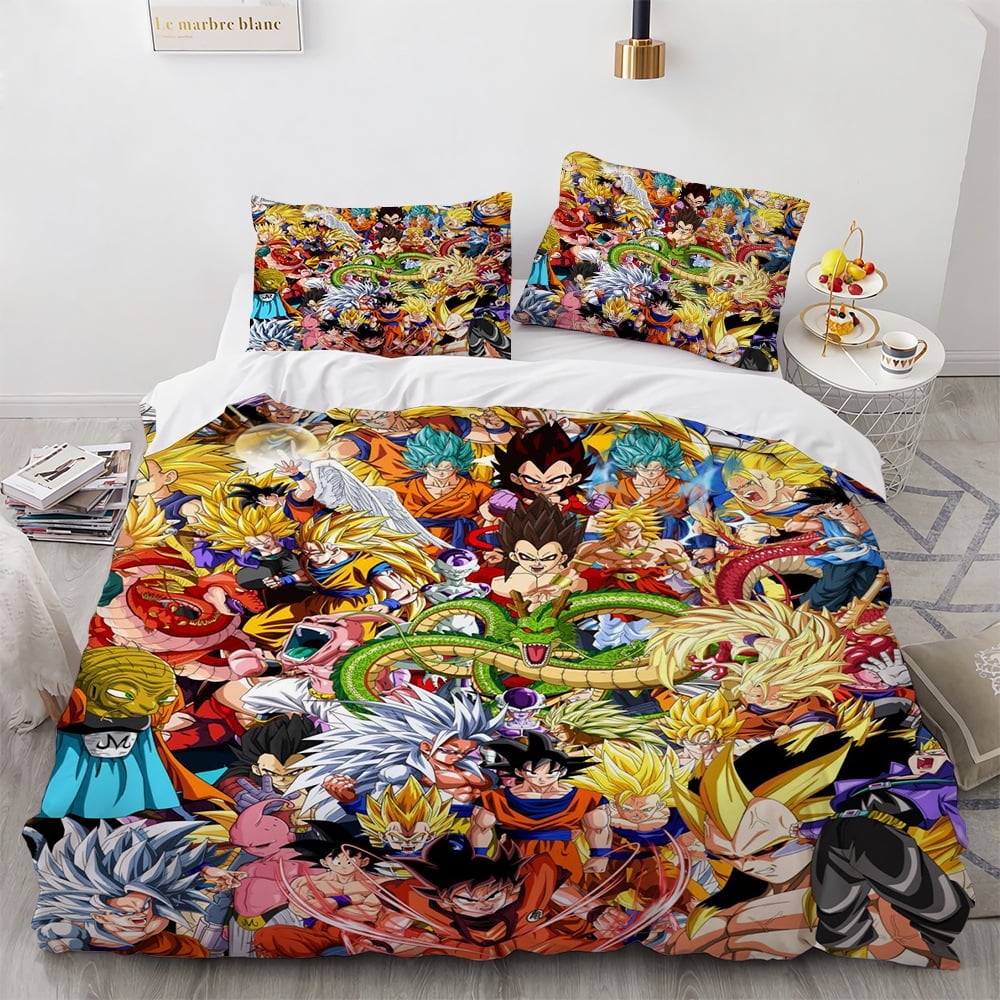 Dragon Ball Bedding 3 Set Vibrant Full-Color Anime Design with Dragon ...