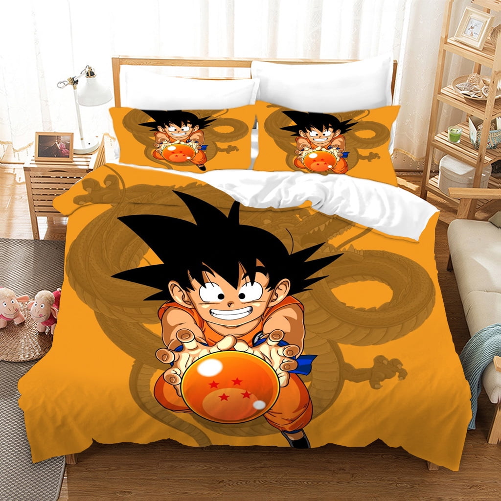 Dragon Ball Bedding 3 Set Vibrant Full-Color Anime Design with Dragon ...