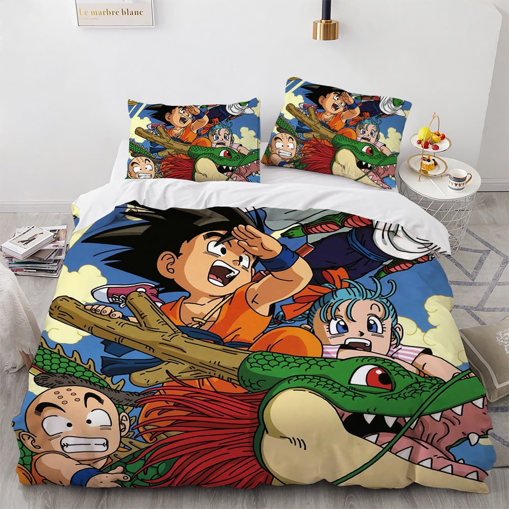Dragon Ball Bedding 3 Set Vibrant Full-Color Anime Design with Dragon ...