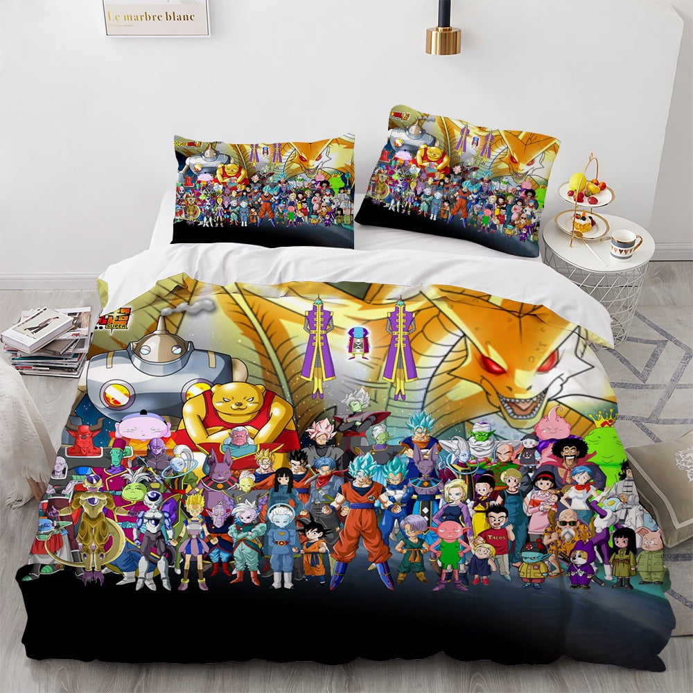 Dragon Ball Bedding 3 Set Vibrant Full-Color Anime Design with Dragon ...