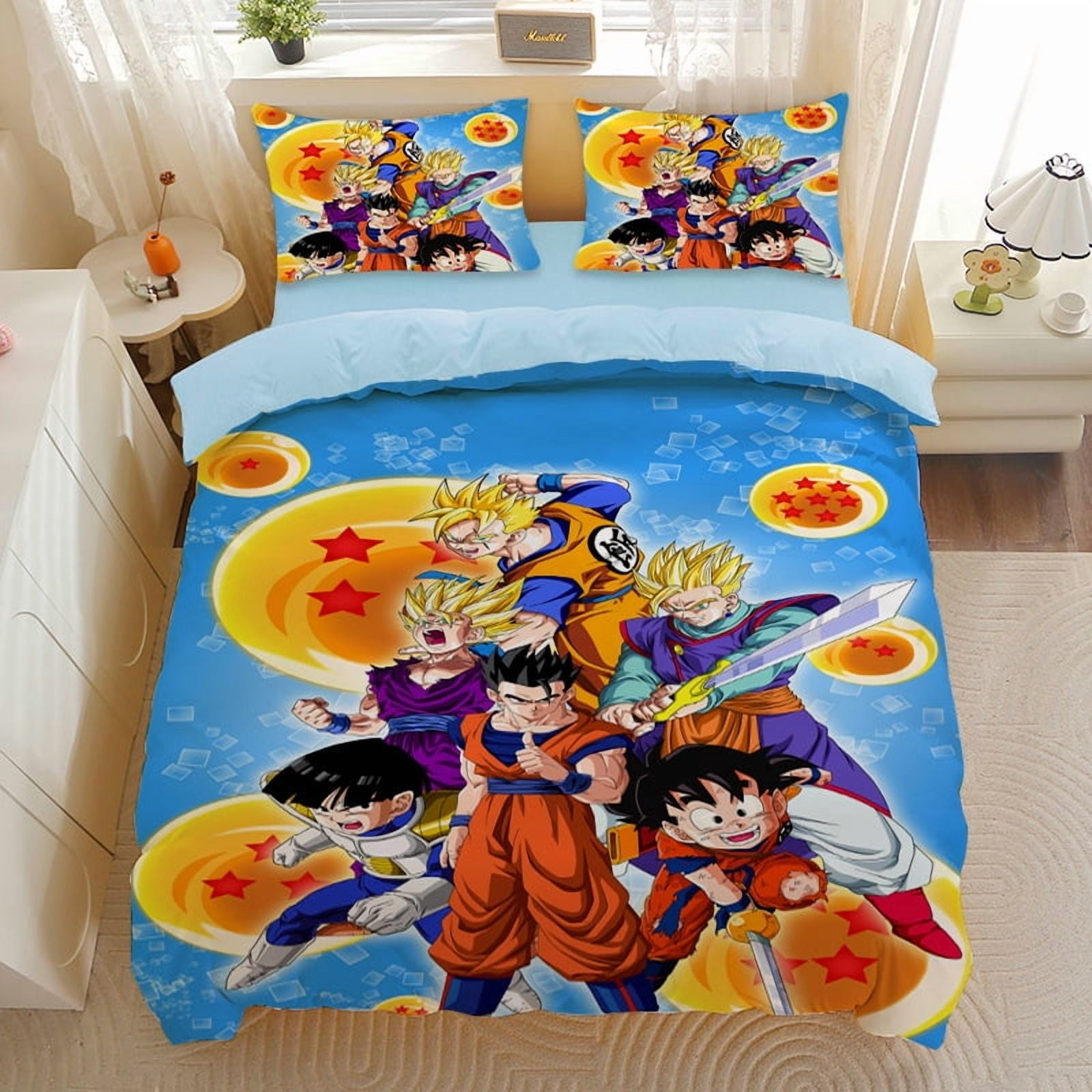 Dragon Ball Bedding 3 Set Vibrant Full-Color Anime Design with Dragon ...