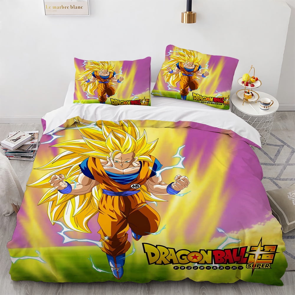 Dragon Ball Bedding 3 Set Vibrant Full-Color Anime Design with Dragon ...