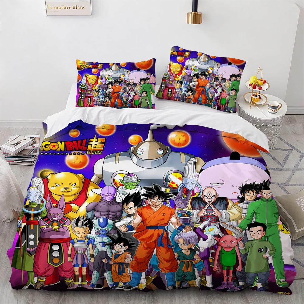Dragon Ball Bedding 3 Set Vibrant Full-Color Anime Design with Dragon ...